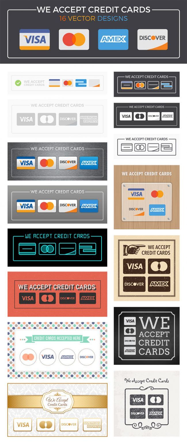 Top 16 "We Accept Credit Cards" Designs for Your Website - Ecommerce ...