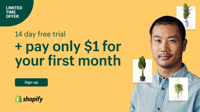 Shopify - Pay Only $1 For Your First Month - Ecommerce Platforms