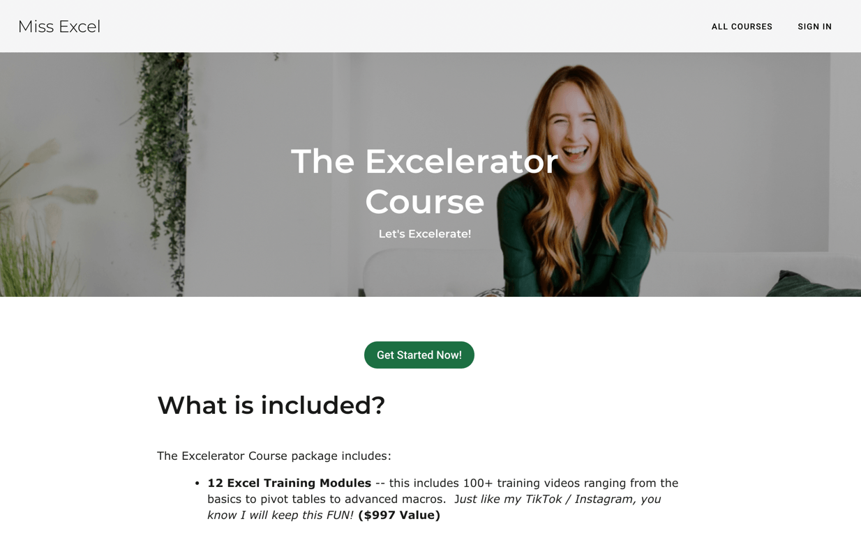 Cómo la señorita Excel gana $100 al día vendiendo cursos Ecommerce ...