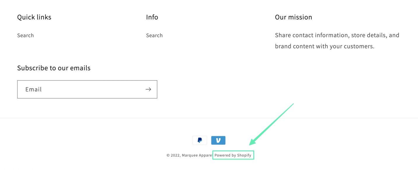 How to Remove Powered by Shopify From Your Store Footer - (4 Methods) - Ecommerce-Platforms.com