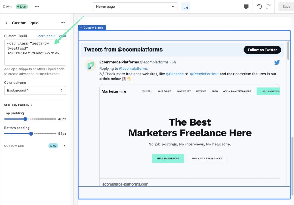 How to add Twitter Feed to Shopify Website - Ecommerce-Platforms.com