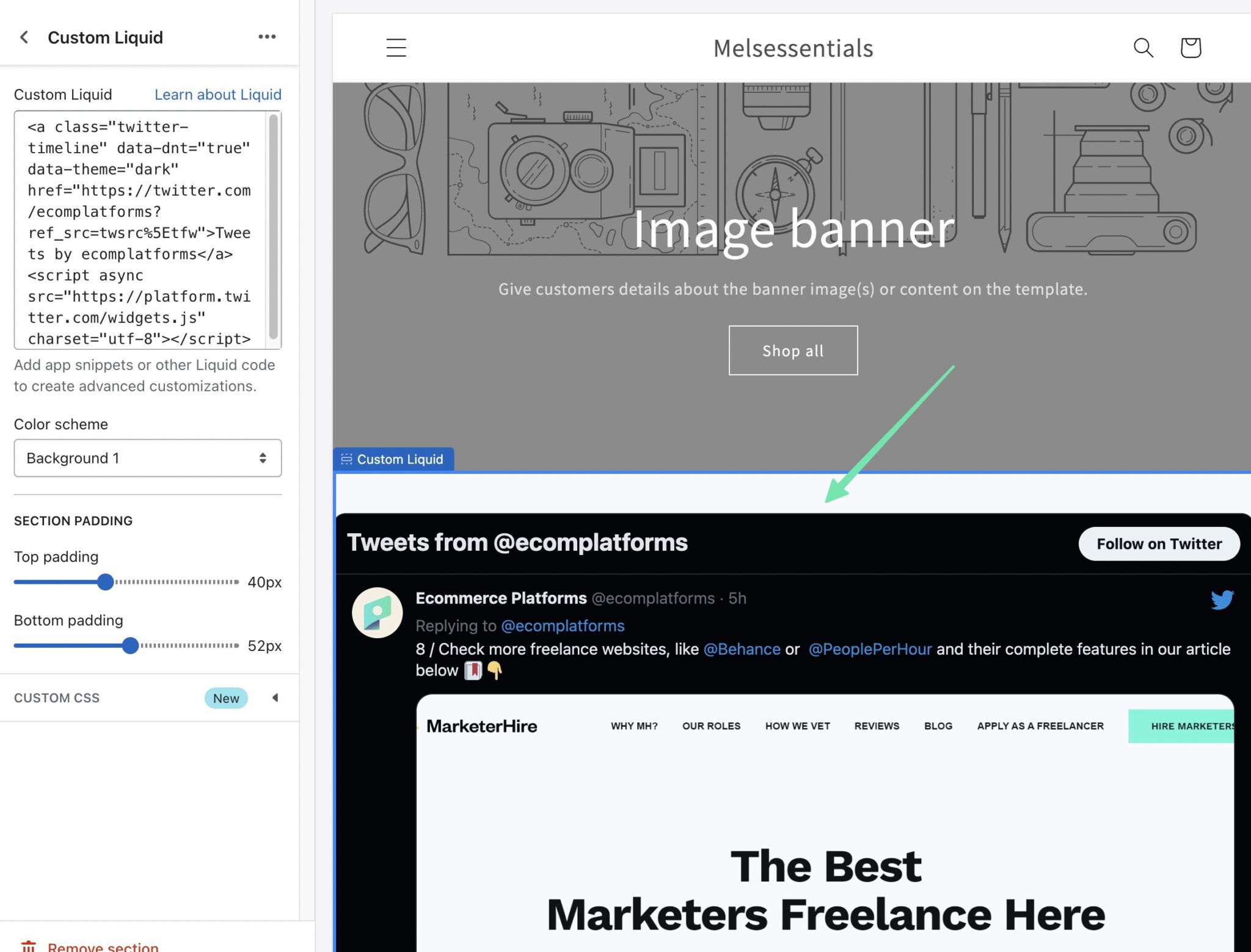 How to add Twitter Feed to Shopify Website - Ecommerce Platforms