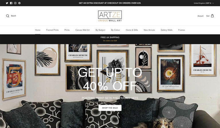7 Best Shopify Art Stores for Inspiration in 2024 - Ecommerce Platforms