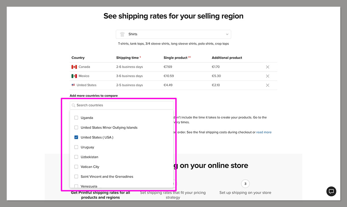Printful Shipping Rates (with Examples): How Much Does Shipping Cost ...