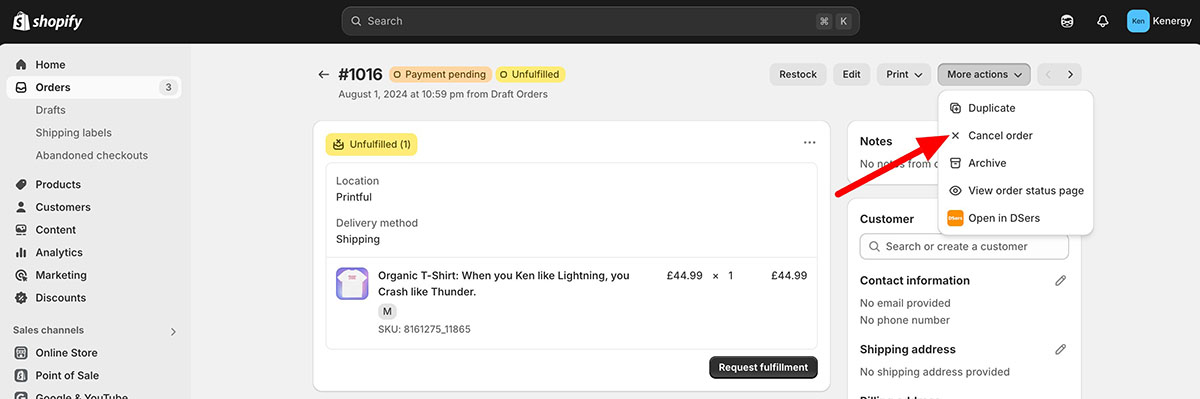 How to Unfulfill an Order in Shopify - Ecommerce-Platforms.com